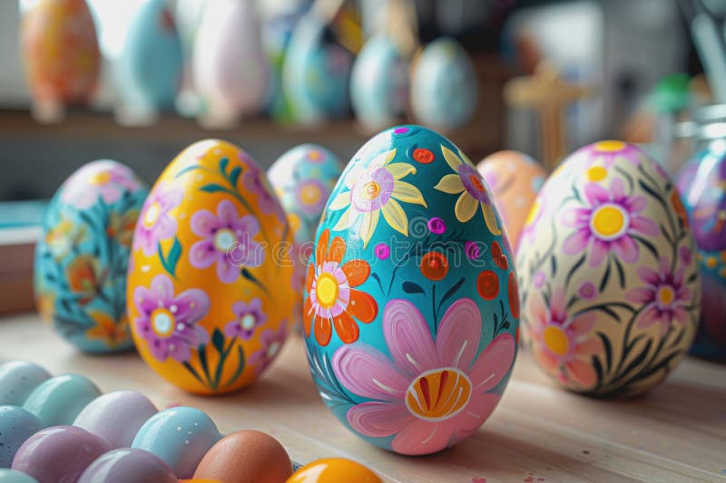 Easter Eggs Day, DIY Craft Kit for Painted Eggs on Sun, Mar 31, 2024. Stock Image - Image of ...