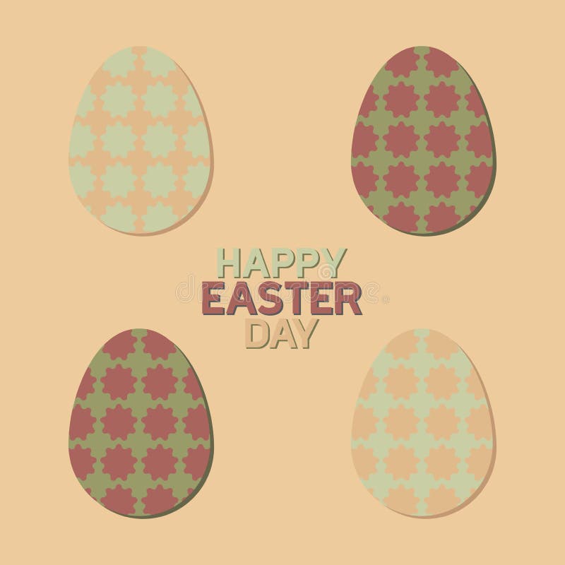 Easter Eggs Decorated with Earth Tone Colours. Vector Illustration ...
