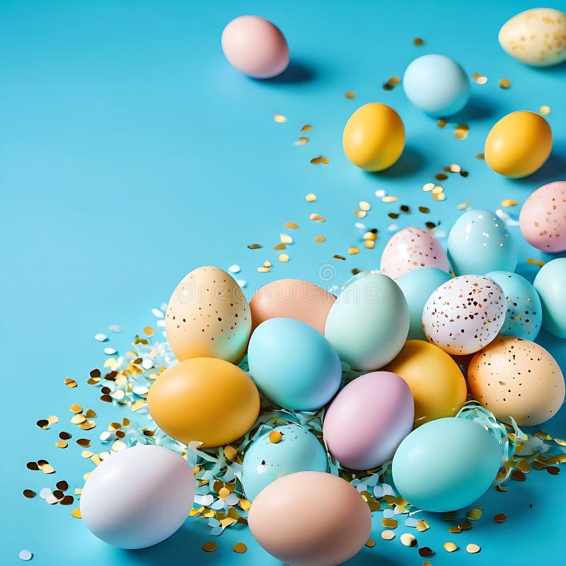 Easter Eggs, Different Colored Eggs for Thanksgiving Frosted Background ...