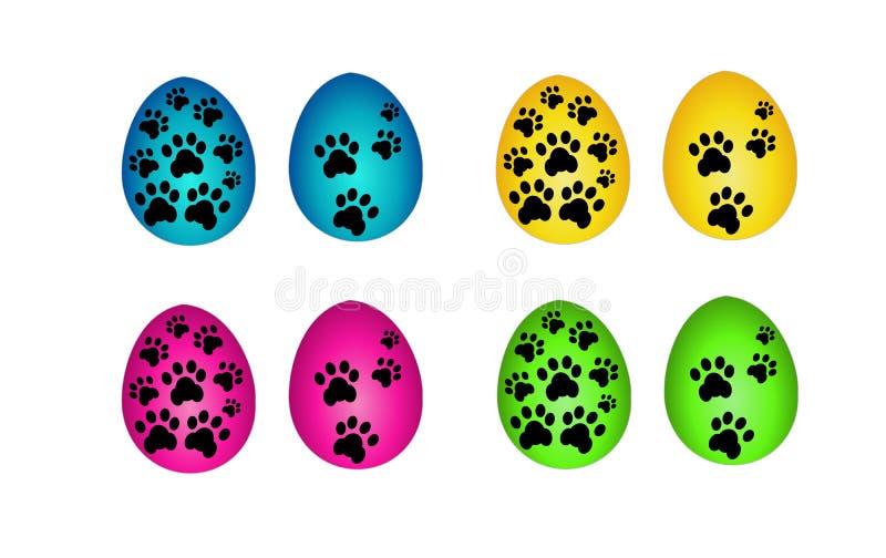 Easter eggs from dogs stock illustration. Illustration of blue - 48675866