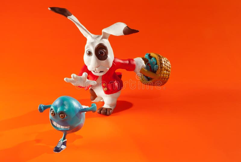 Easter Eggs Escape from Rabbit Stock Image - Image of history, color ...