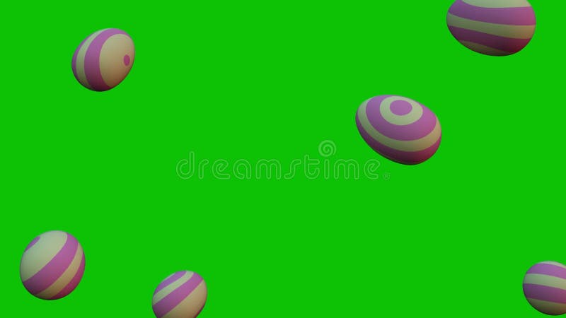 Easter Eggs Falling Down on Green Screen. 3d Animation Stock Video ...