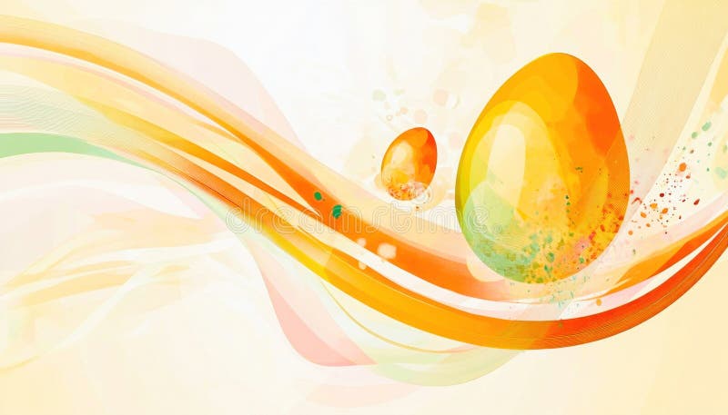 Easter Eggs Floating on Abstract Orange Waves Background Stock Photo - Image of card, abstract ...