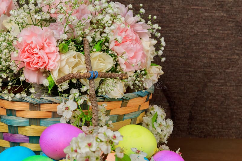 Easter Eggs on a Flowering Tree Branch Stock Photo - Image of concept ...