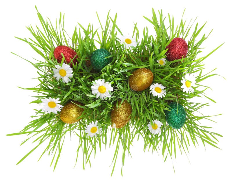Easter Eggs,flowers and Grass Stock Image - Image of seasonal, easter ...