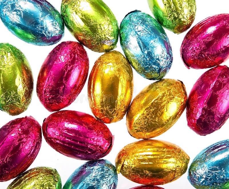 Easter Eggs in Foil - Background Stock Photo - Image of white, eggs ...