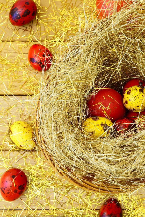 Easter eggs on gold stock image. Image of color, colorful - 39494517