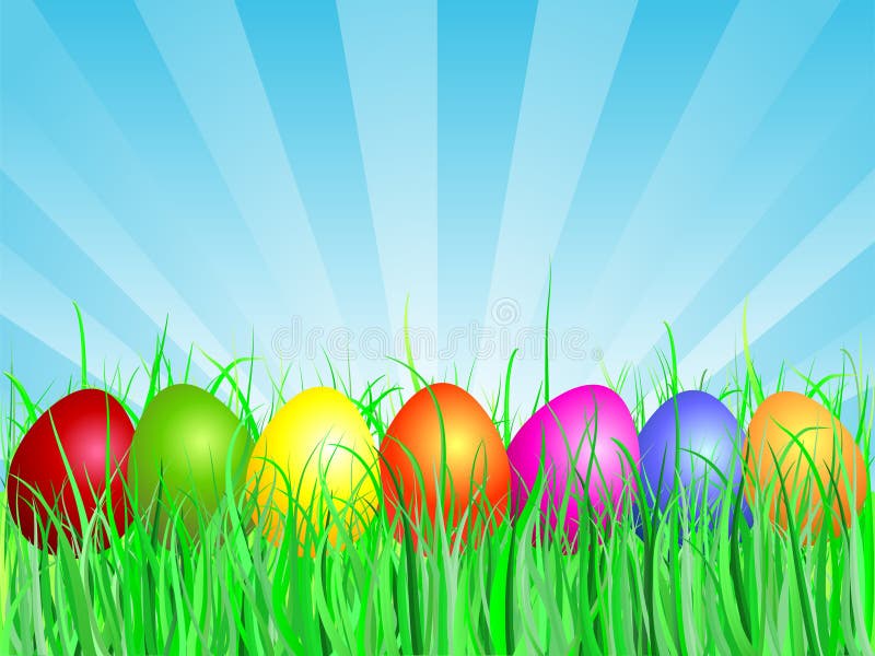 Easter eggs in grass stock vector. Illustration of eggs - 8710026
