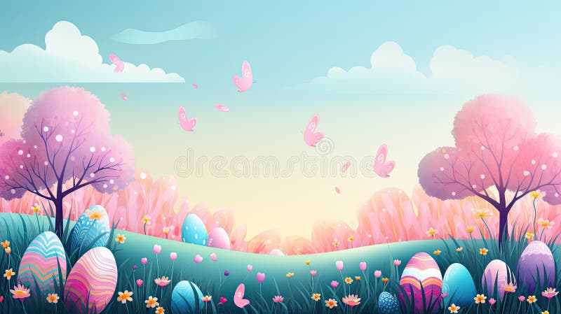 Nest with Easter Eggs in Grass on a Sunny Spring Day - Easter ...