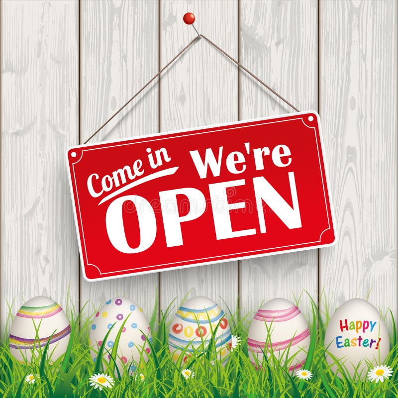 Easter Eggs Grass Wood Open Stock Vector - Illustration of grass ...