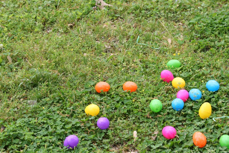 Easter eggs on ground stock image. Image of manycolors - 169790549