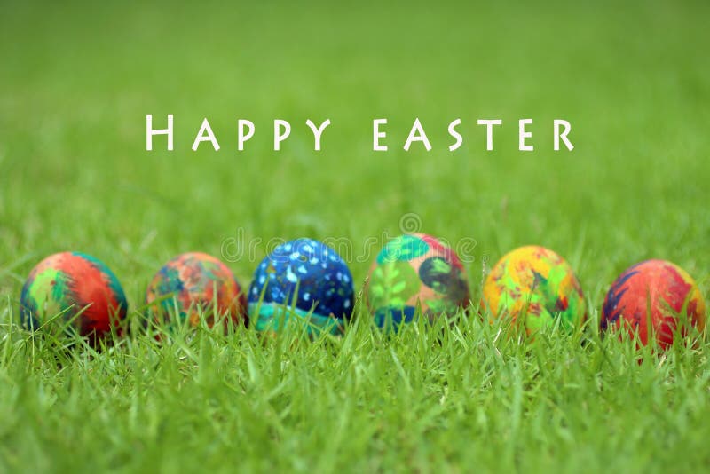 Easter Eggs. Happy Easter with Text Quote. Easter Day Stock Image ...