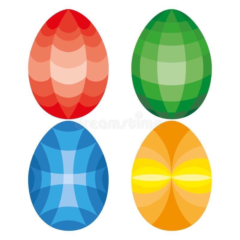 Easter Eggs Icons Flat Style. Stock Illustration - Illustration of ...