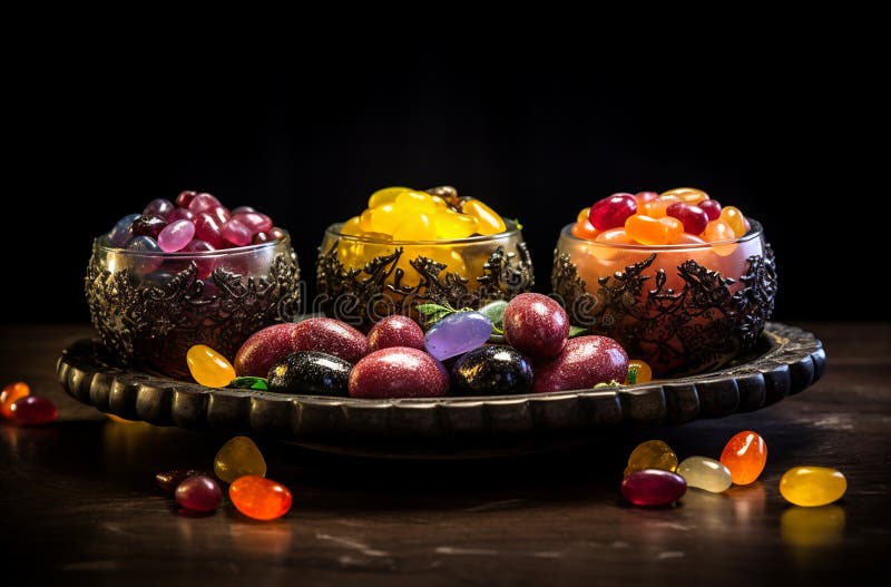 Easter Eggs with Jelly Beans and Chocolate Stock Photo - Image of ...