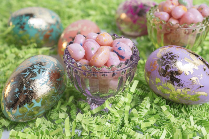 Pink and Spotted Jelly Beans Laid As a Background Stock Photo - Image ...