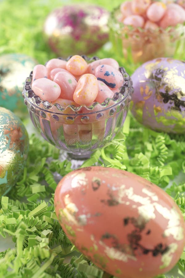 Pink and Spotted Jelly Beans Laid As a Background Stock Photo - Image ...