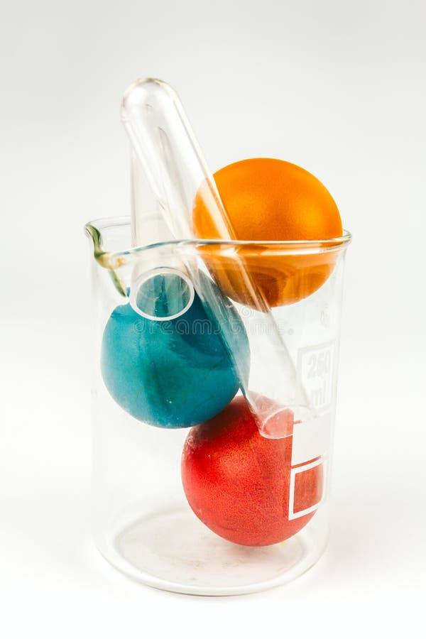 Easter eggs in lab glass stock photo. Image of microbiology - 39044992