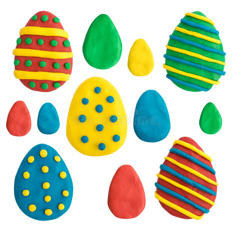 Easter Eggs Made from Multi-Colored Plasticine Stock Image - Image of ...