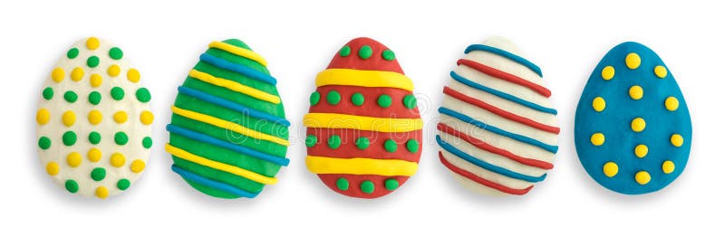 Easter Eggs Made from Multi-Colored Plasticine Stock Photo - Image of ...