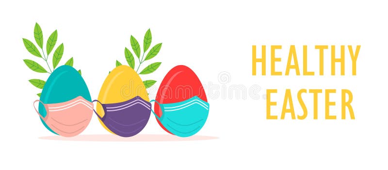 Easter Eggs in Medical Mask. Easter 2020 Stock Vector - Illustration of ...