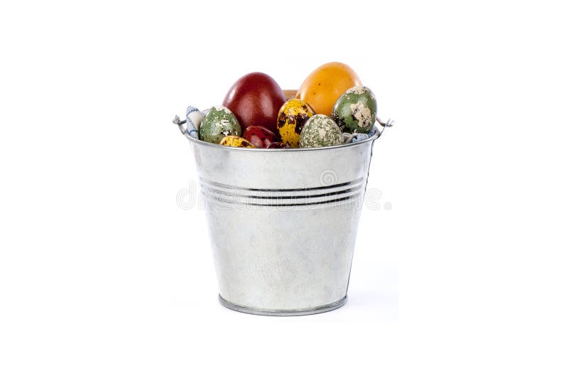 Easter Eggs in a Metal Bucket Stock Image - Image of easter, design ...