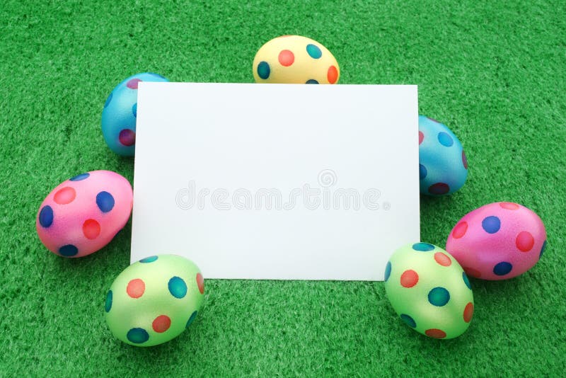 Easter Eggs with Easter Card Stock Image - Image of easter, blank: 29614883