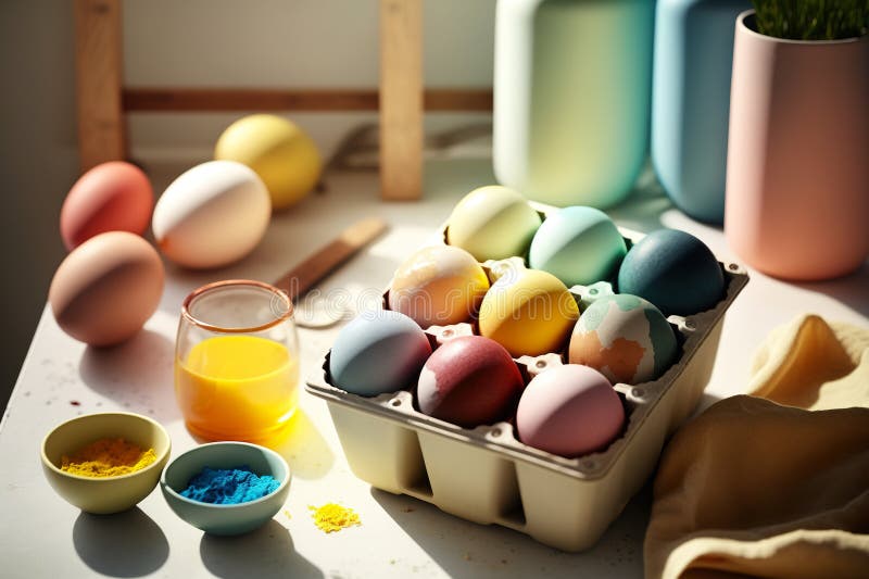Easter Eggs Painted with Natural Dye. Stock Image - Image of colorful ...