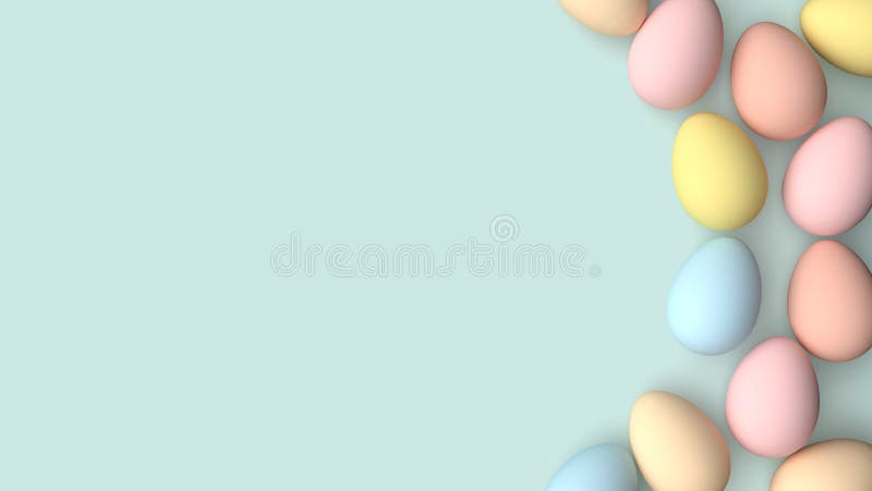 Easter Eggs Painted in Pastel Colors on a Pastel Green Background Stock ...