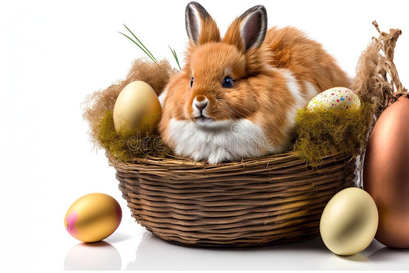 Easter Eggs with a Rabbit on White Stock Illustration - Illustration of ...