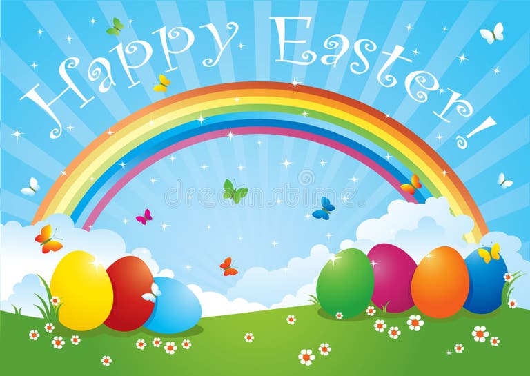 Easter Eggs in Rainbow Colors Stock Vector - Illustration of ...