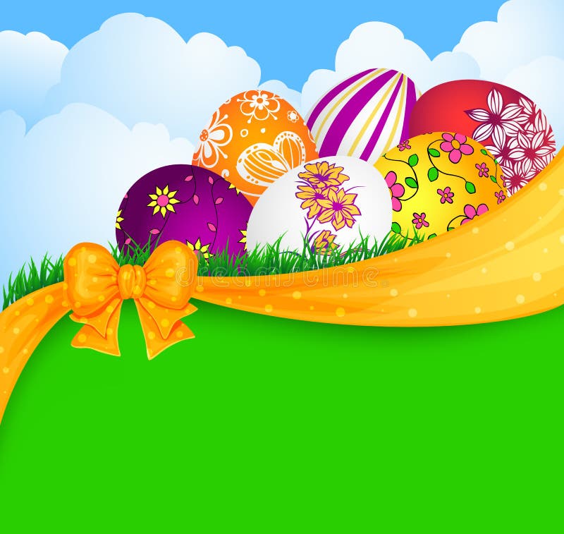 Easter eggs and ribbon stock vector. Illustration of abstract - 23991864