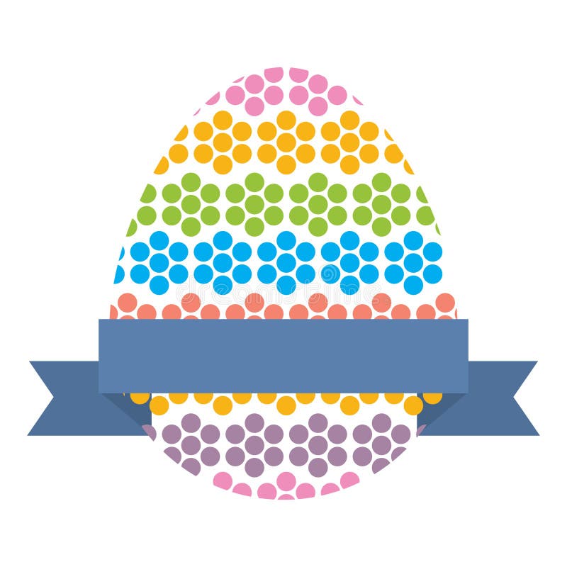 Easter Eggs with Ribbon. Vector Illustration Decorative Design Stock ...