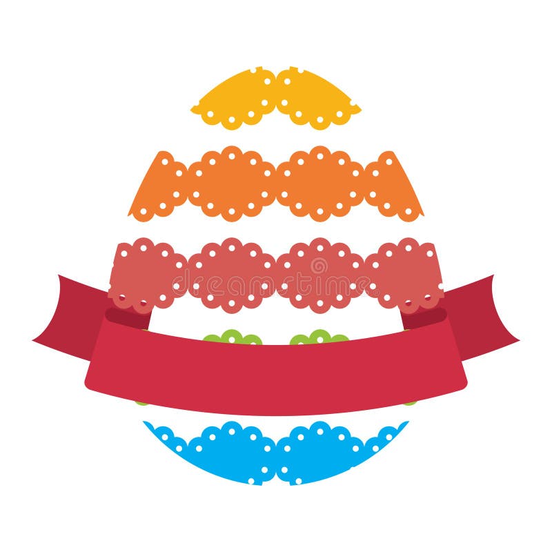 Easter Eggs with Ribbon. Vector Illustration Decorative Design Stock ...