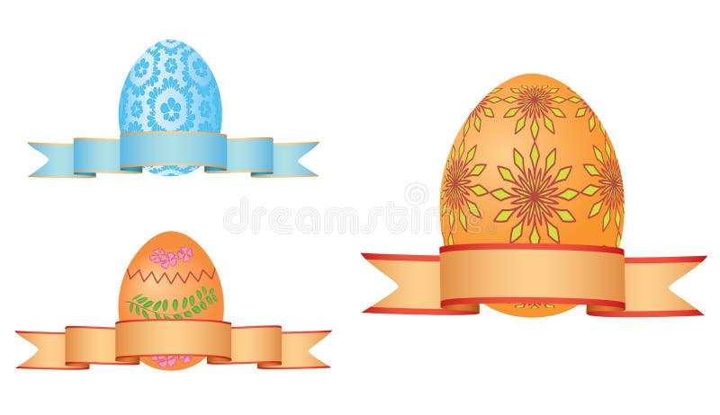 Easter Eggs with Ribbons - Vector Stock Vector - Illustration of symbol ...
