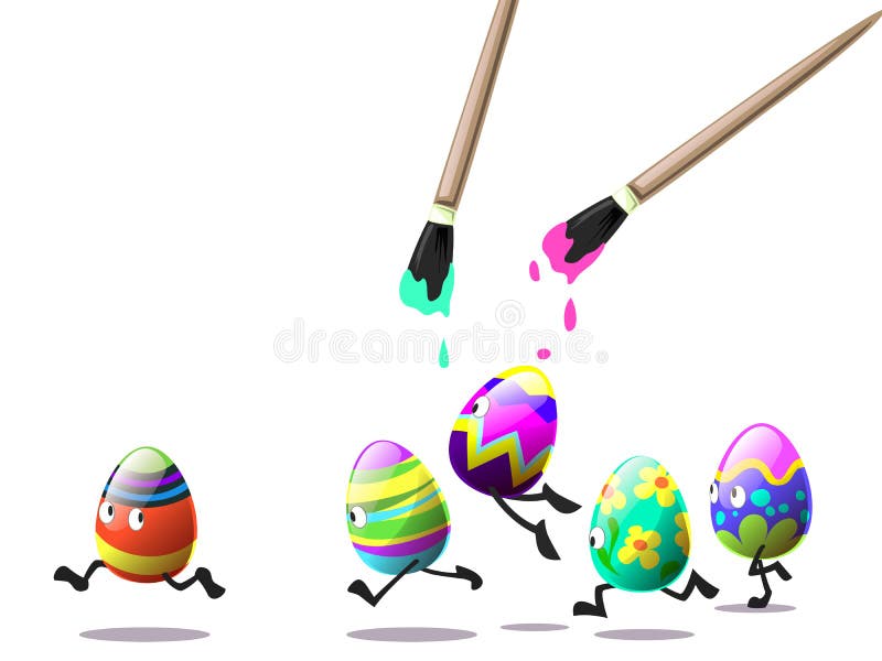 Easter eggs run stock illustration. Illustration of craft - 29310853