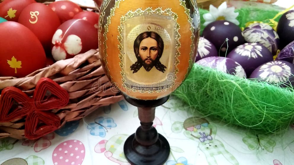 Easter Eggs - Russian Icon-Egg Stock Image - Image of colors, tradition ...