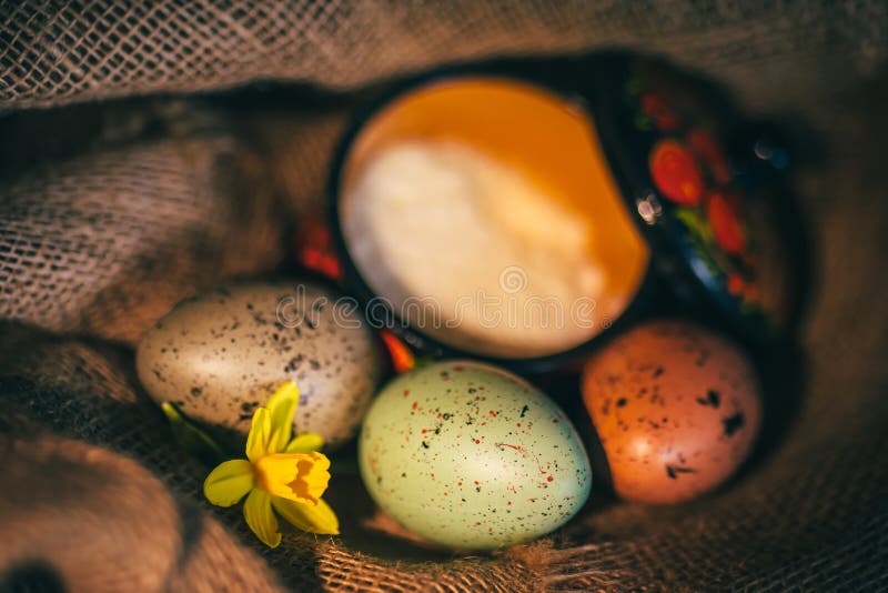 Easter Eggs Rustic Background Stock Image - Image of healthy, breakfast ...