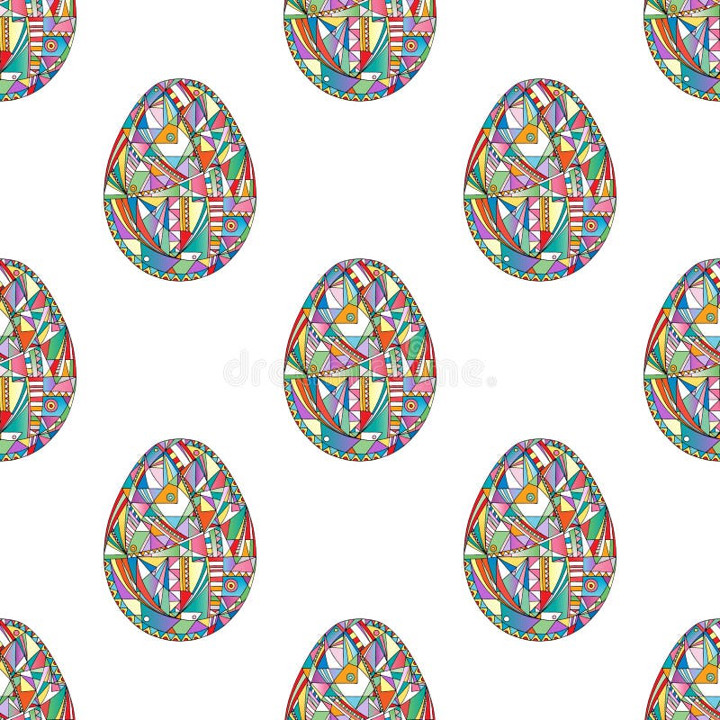Easter Eggs Seamless Pattern. Abstract Holidays Background in Modern ...