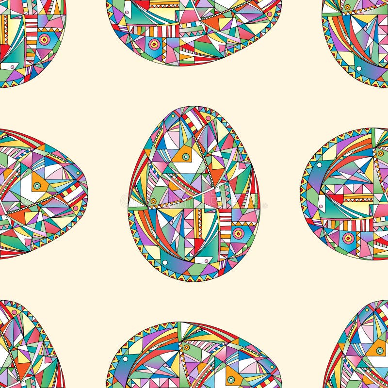 Easter Eggs Seamless Pattern. Abstract Holidays Background in Modern ...
