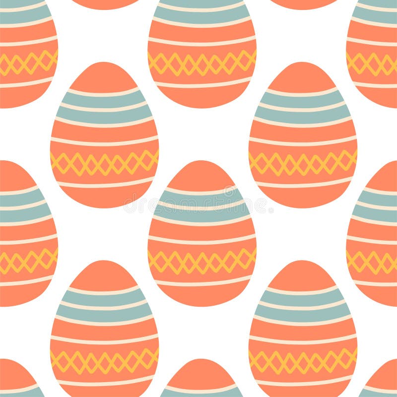 Easter Eggs Seamless Pattern, Easter Symbol, Decorative Vector Elements. Easter Colored Eggs ...