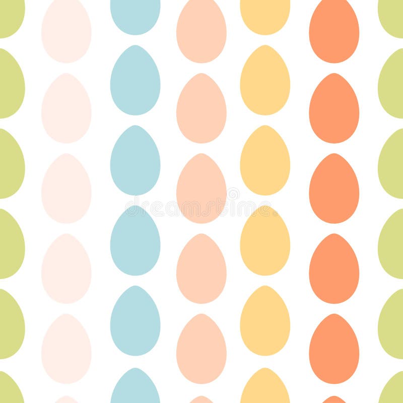 Easter Eggs Seamless Pattern. Painted Colorful Eggs. Happy Easter. Vector Illustration in Flat ...