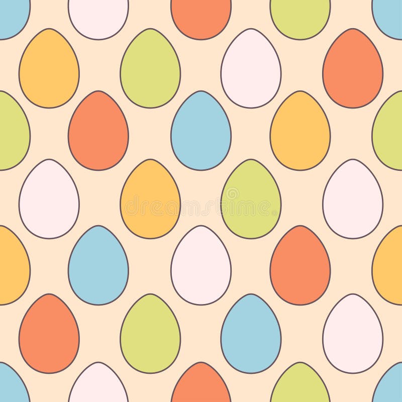 Easter Eggs Seamless Pattern. Painted Colorful Eggs. Happy Easter. Vector Illustration in Flat ...