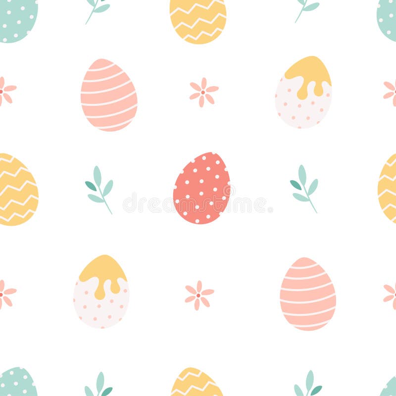 Easter Eggs Seamless Pattern. Painted Eggs. Happy Easter. Vector Illustration Stock Vector ...