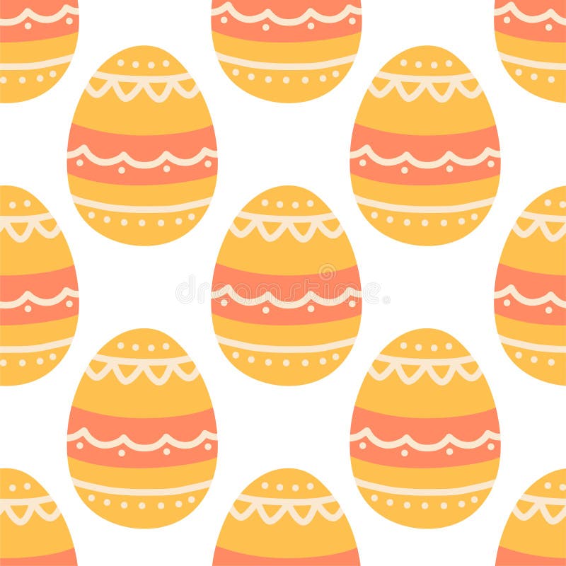 Easter Eggs Seamless Pattern, Easter Symbol, Decorative Vector Elements. Easter Colored Eggs ...