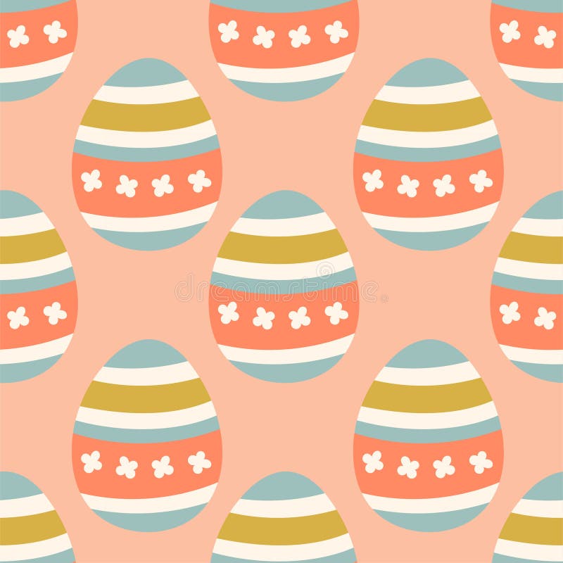 Easter Eggs Seamless Pattern, Easter Symbol, Decorative Vector Elements. Easter Colored Eggs ...