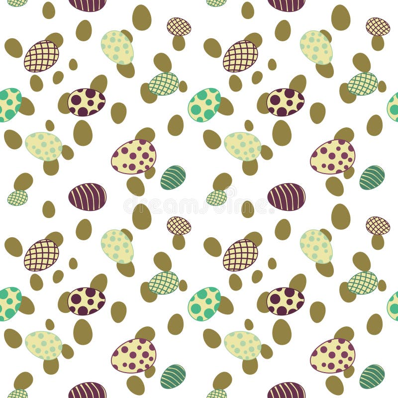 Easter Eggs Seamless Pattern White Stock Illustration - Illustration of ...