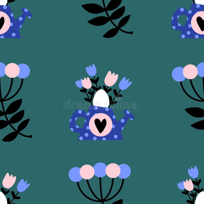 Easter Eggs Seamless Spring Pattern for Wrapping Paper and Fabrics ...