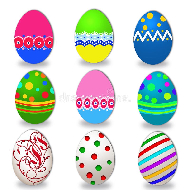 Easter Eggs Set. stock illustration. Illustration of design - 39592577