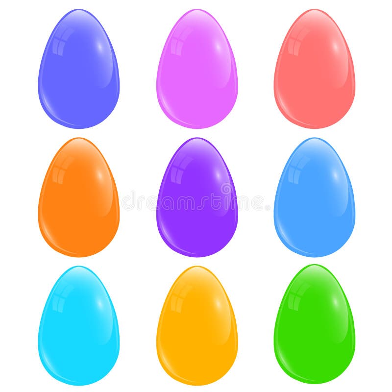 Easter Eggs. a Set of Nine Eggs Bright Colors Stock Vector ...