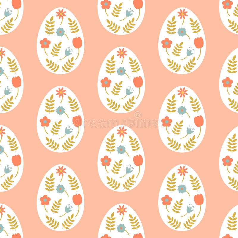 Easter Eggs Simple Seamless Pattern. Easter Eggs, Easter Symbol, Decorative Vector Elements ...